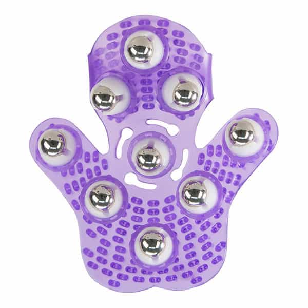 Roller Ball Massage Glove Purple Battery Free Body Massager.